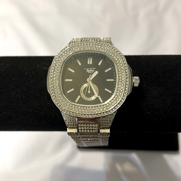 Accessories | New Mens Quartz Stainless Steel Rhinestone Studded Watch ...